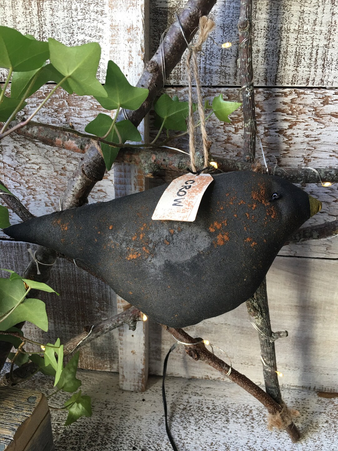 Soft Sculpted, Painted Fabric, Black Crow Peg Hanger - Etsy