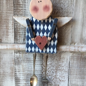 Whimsical Angel, Art Angel, Found Objects Angel, Wall Art Angel, Spring ...