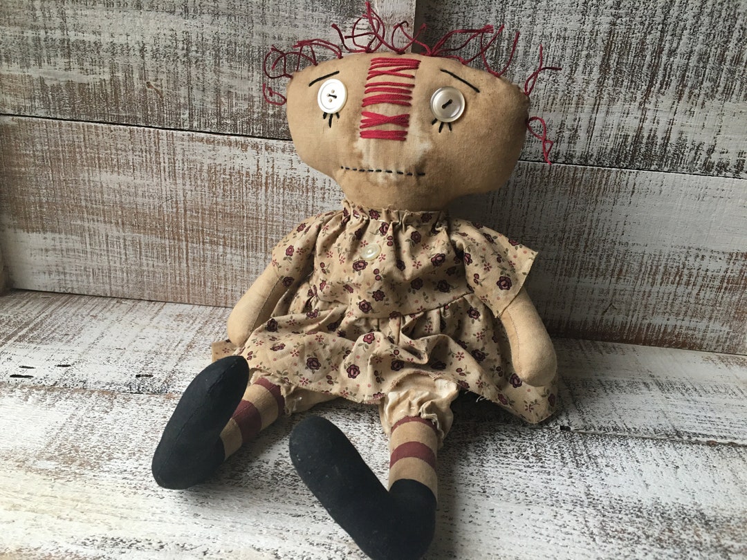 Primitive Rag Doll, Handmade Rag Doll - Etsy