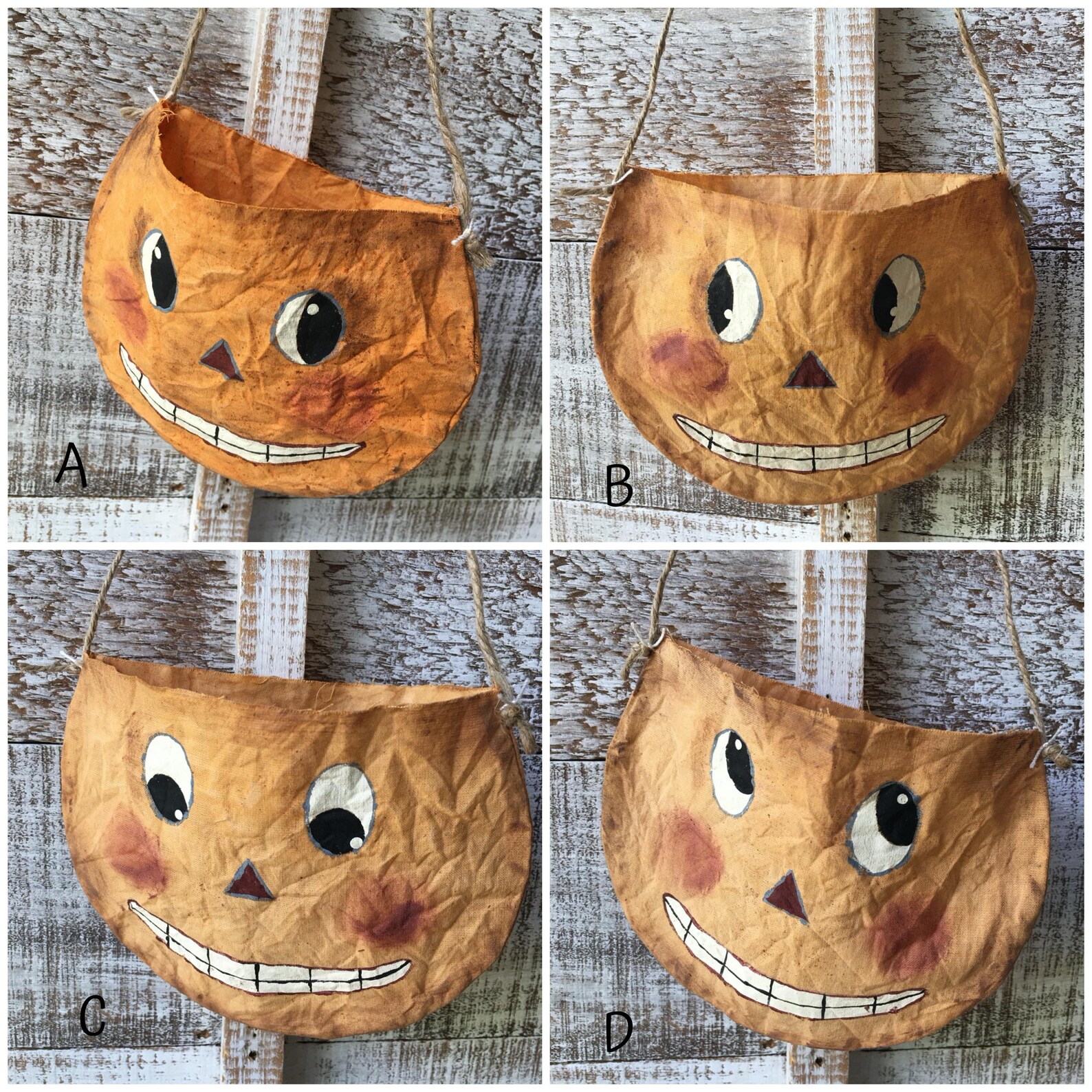 Halloween Peg Shelf Hanger, Unique Pumpkin Trick or Treat Pouch ...