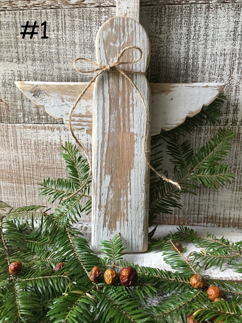 Rustic Angel Christmas Tree Topper Wood Angel - Etsy