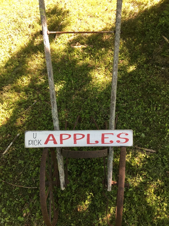 Apples Sign U Pick Apples Sign Recycled Wood Painted Sign - Etsy