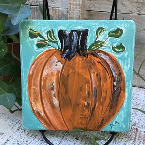Acrylic Painting, Abstract Pumpkin Painting, Painted Wood Block - Etsy