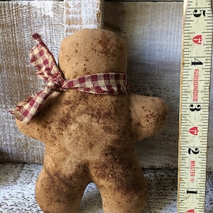 Set of 3 Fabric Painted Faux Gingerbread Men With a Gingham Homespun ...