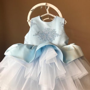 Blue Dress for Girls | Powder Blue Dress for Girls - Etsy