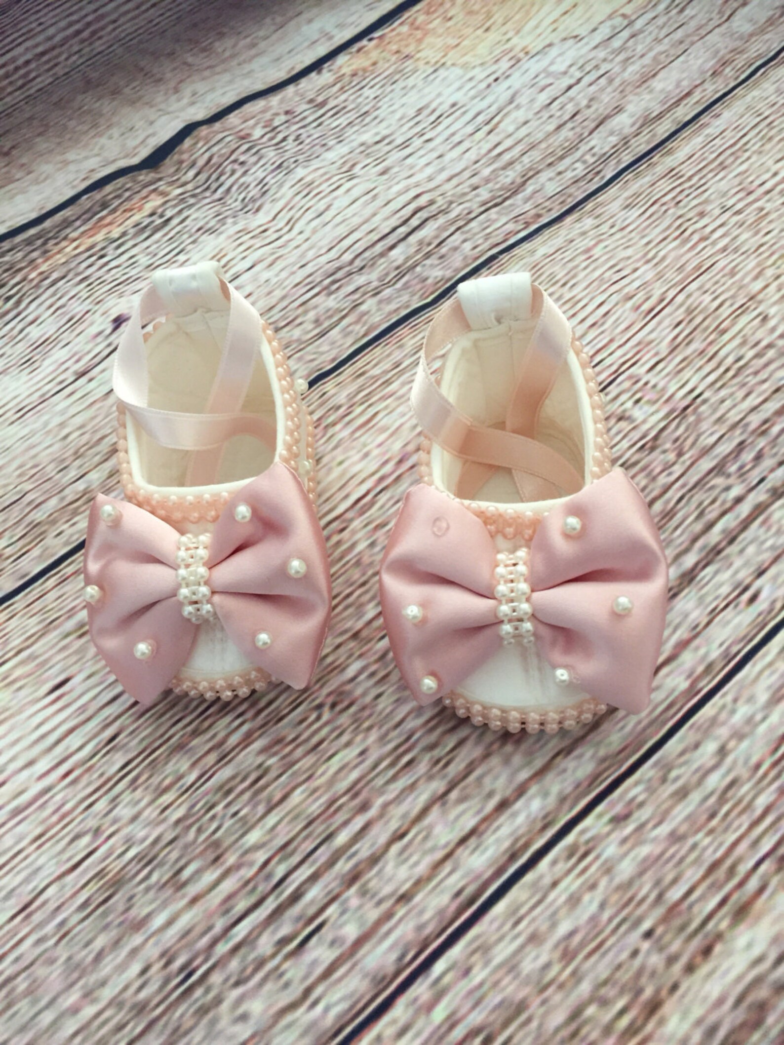 Pink and White Baby Shoes Pink Baby Shoes White Baby Shoes | Etsy