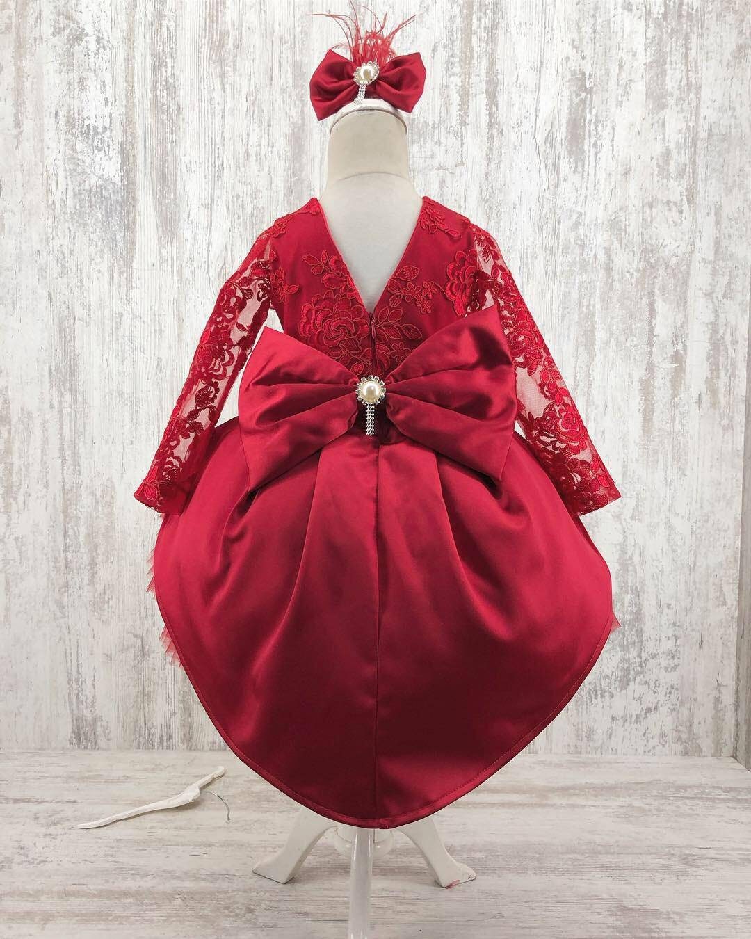 Dainty Red Baby Dress| Tulle and Lace Dress - Etsy