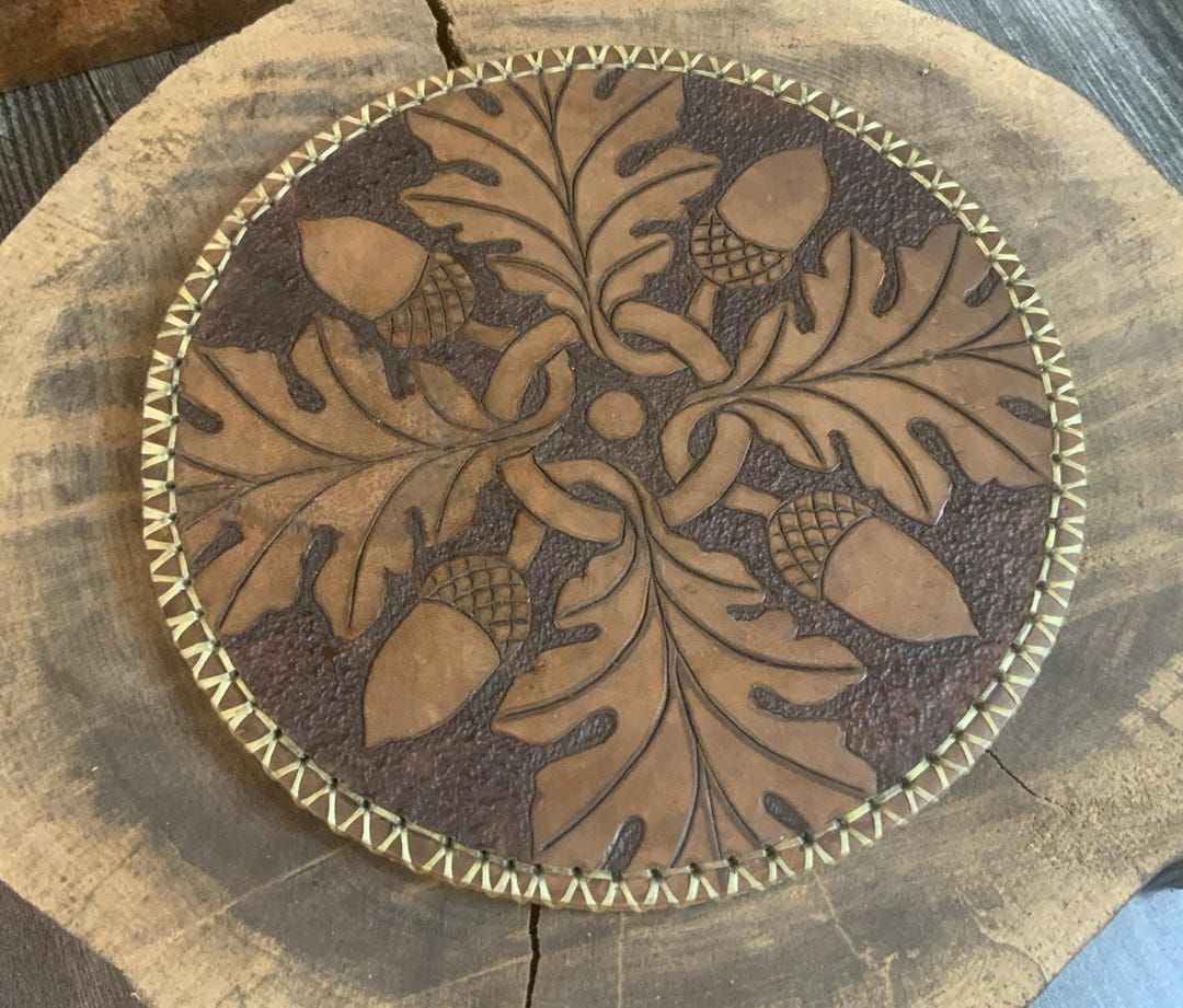 Leather Trivet in Mahogany and Tan - DEARCAN - Etsy