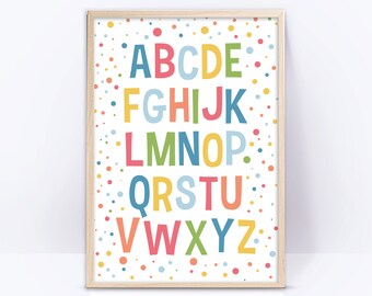 Neutral Gender Alphabet Print Wall Art Printable Digital Abc | Etsy