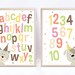 Alphabet and Numbers Printable Wall Art Set, Playroom Signs, Cute Baby ...