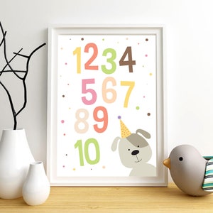 Alphabet and Numbers Printable Wall Art Set, Playroom Signs, Cute Baby ...
