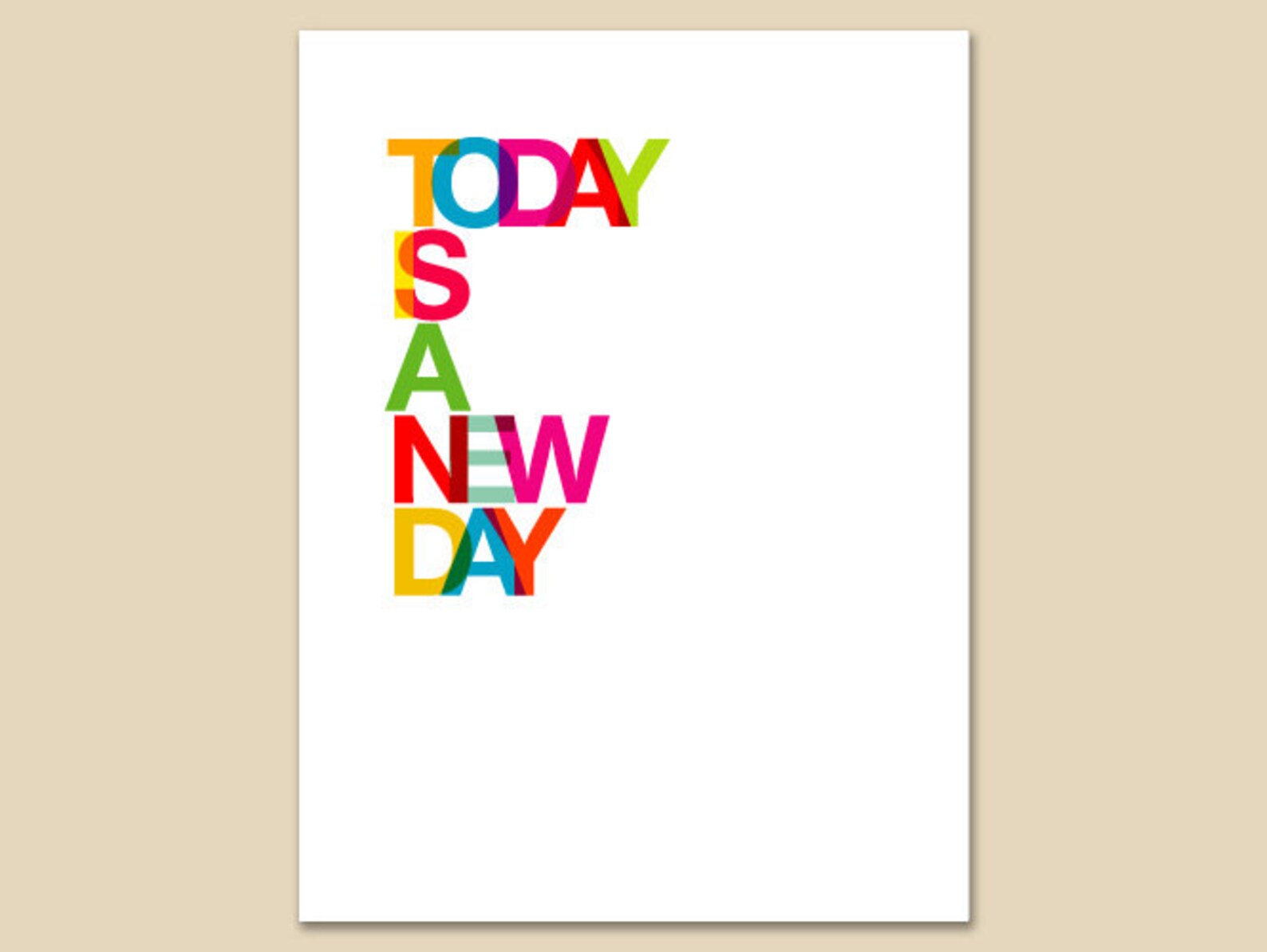 Today is a New Day Typography Print Digital Colorful Art | Etsy