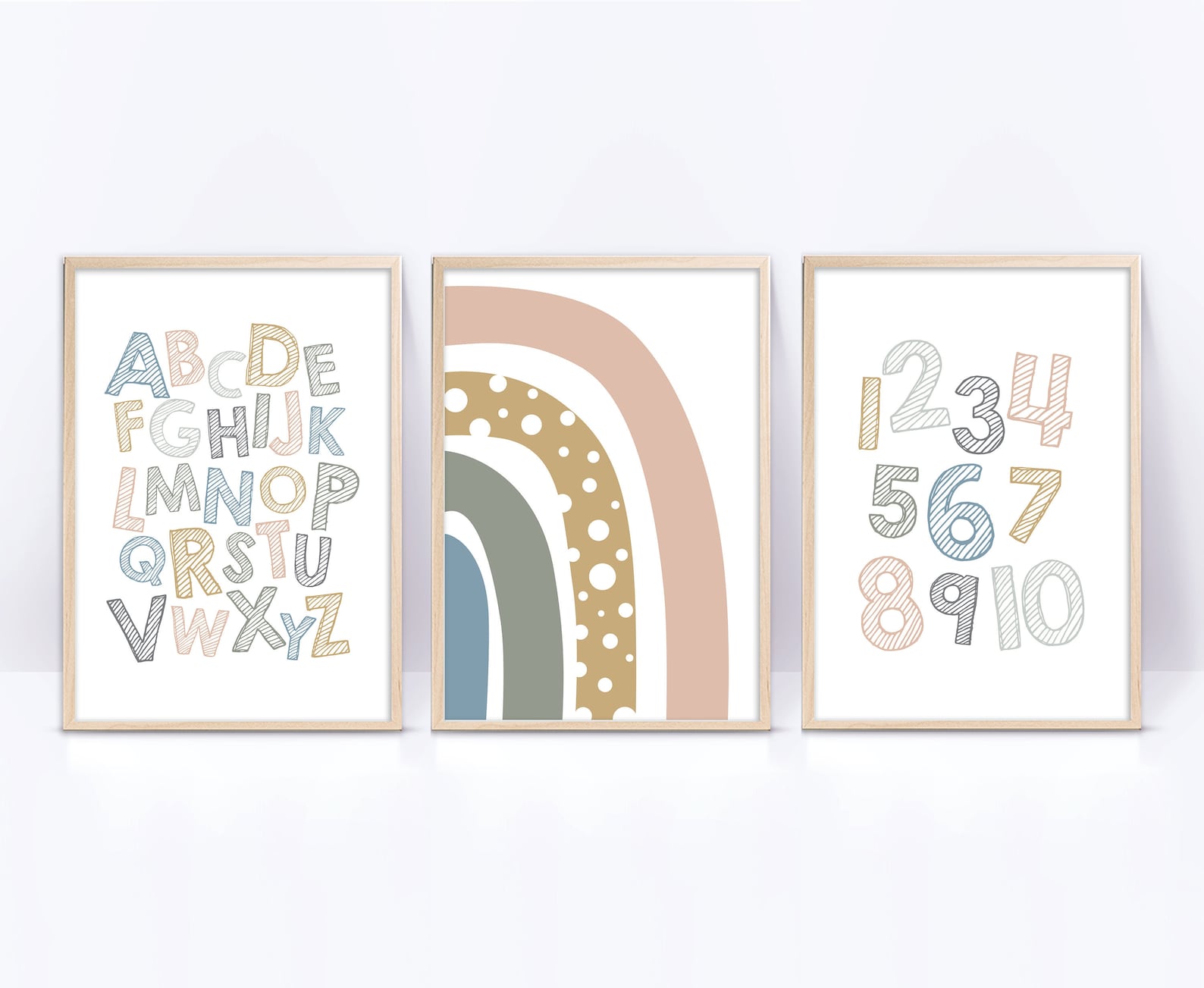 Alphabet Set Printable Wall Art Set of 3 Prints Homeschool - Etsy