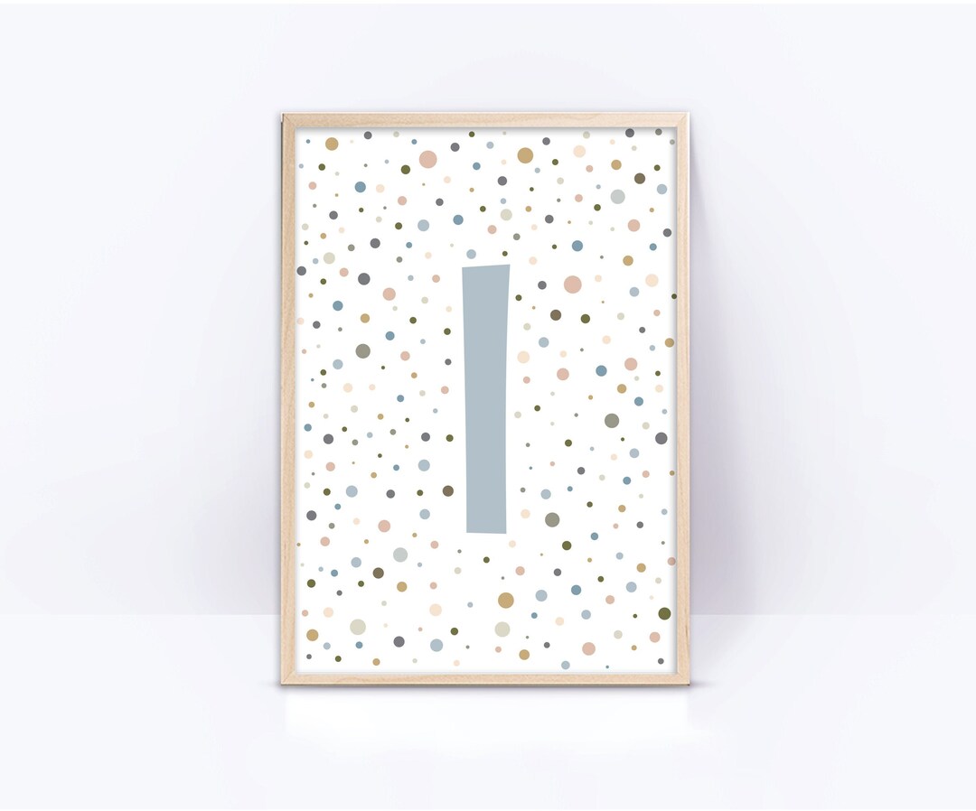 BUCHSTABE I Druckbare Wandkunst, I Initial Buchstabe baby name ...