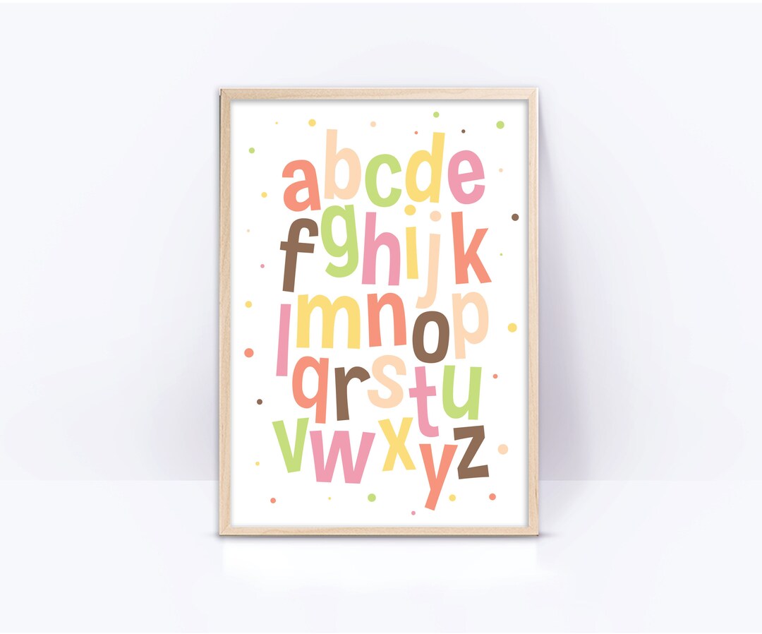 Colorful Alphabet Printable Wall Art, Kids Preschool Learning, Abc ...