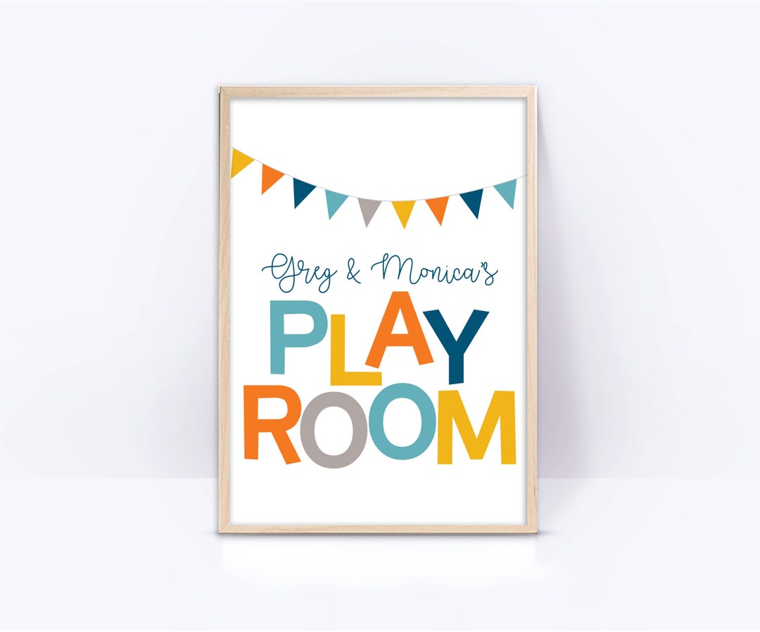 Personalized Playroom Printable Wall Art, Kids Room Poster, Colorful ...