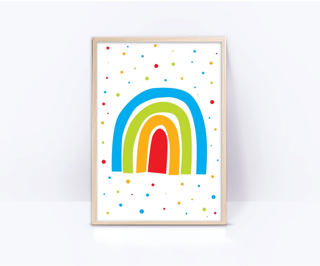 Colorful Rainbow Printable Wall Art, Digital Download Playroom Decor ...