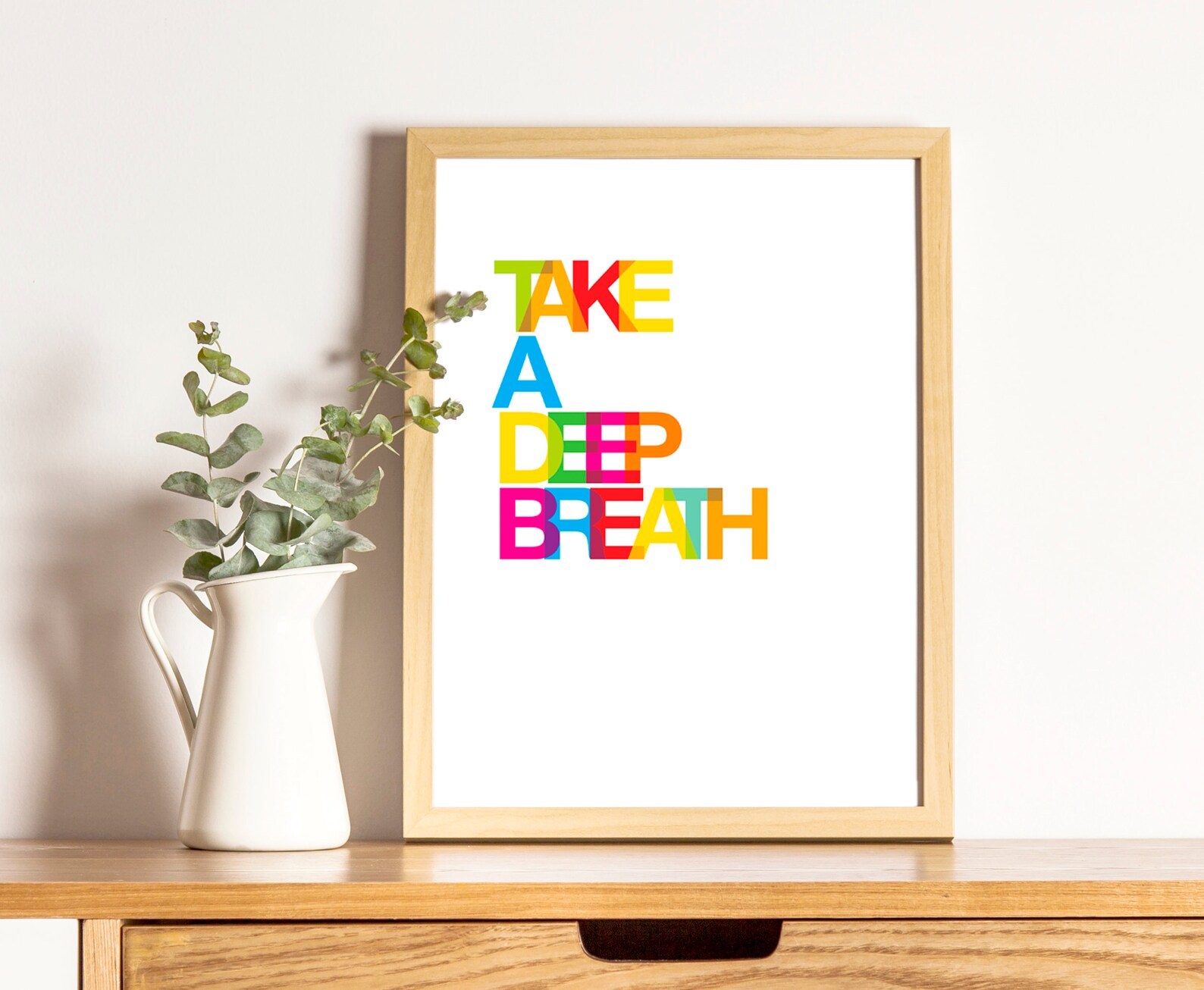Take a Deep Breath Typography Art Print Quote Printable Art | Etsy