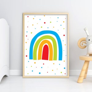 Colorful Rainbow Printable Wall Art, Digital Download Playroom Decor ...