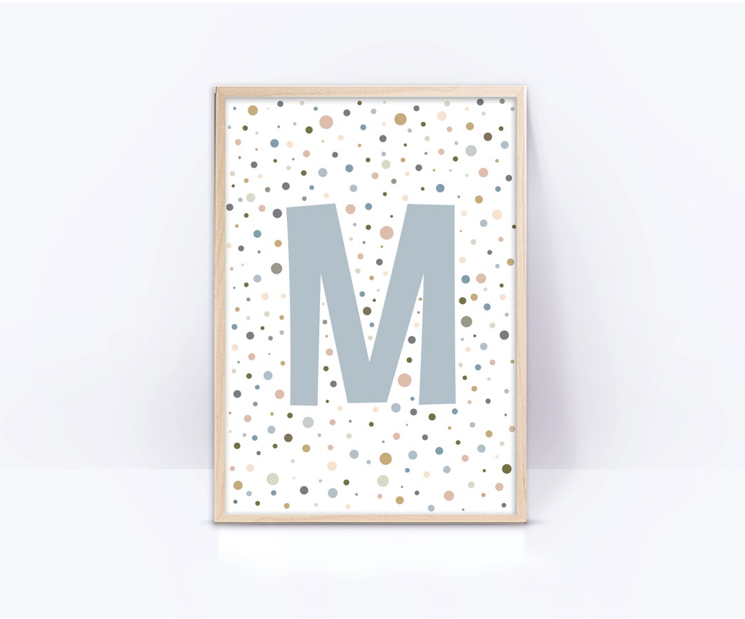 LETTER M Printable Wall Art, M Initial Letter of Baby Name, M Nursery ...