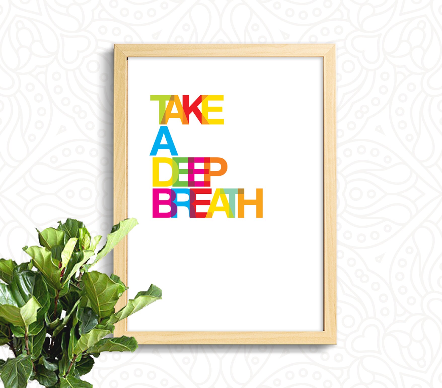 Take a Deep Breath Typography Art Print Quote Printable Art | Etsy