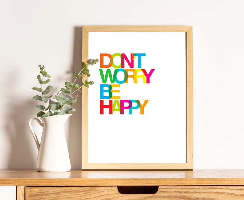 Don't Worry Be Happy Instant Download Song Lyrics Wall - Etsy