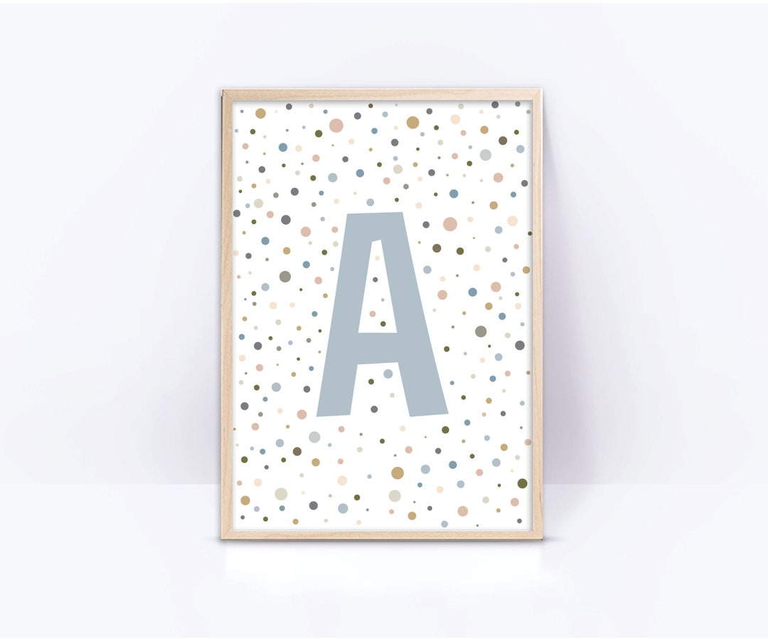 LETTER A, Name Initial A Nursery Printable Wall Art, First Letter Name ...