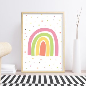 Set of Three Kids Printable Posters, Colorful Rainbow, Playroom Wall ...