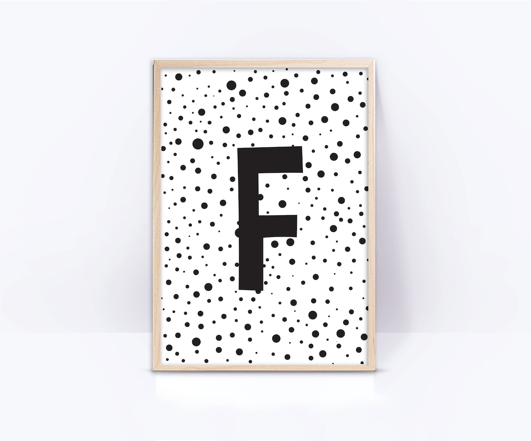 Letter F Baby Name Initial, Nursery Monogram Print, Printable Name Sign ...