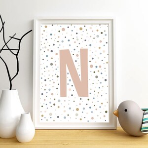 Printable Wall Art Letter N, Digital File Initial Letter N, Pink Print ...