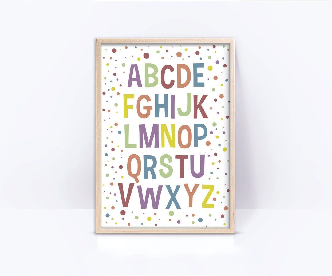 ABC Poster, Colorful Printable Alphabet Wall Art, Digital Abc Print ...