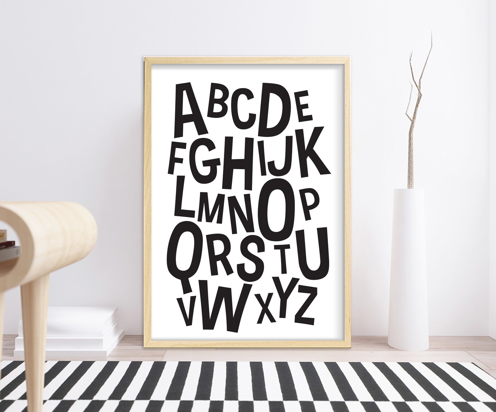 Alphabet Monochrome Printable Wall Art Digital Abc Print - Etsy