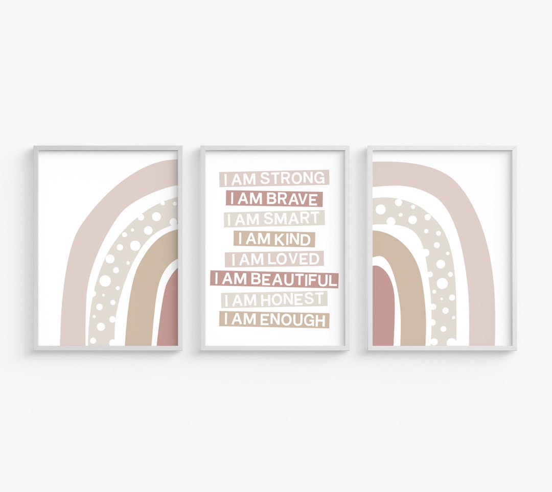 Affirmations for Kids, Rainbow Affirmations Print, Set of Three ...