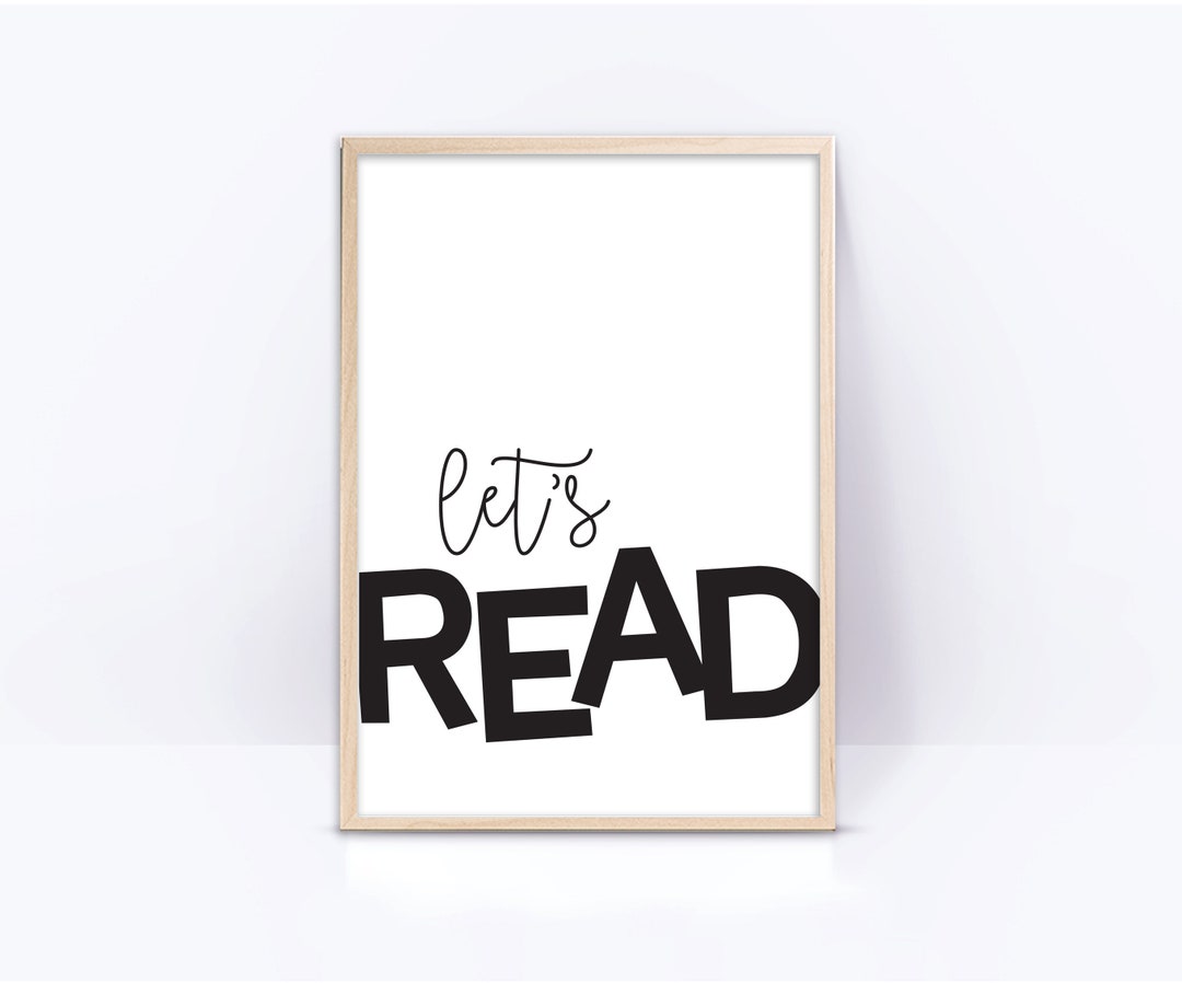 Let's Read Printable, Reading Corner, Playroom Wall Art, Kids Room ...
