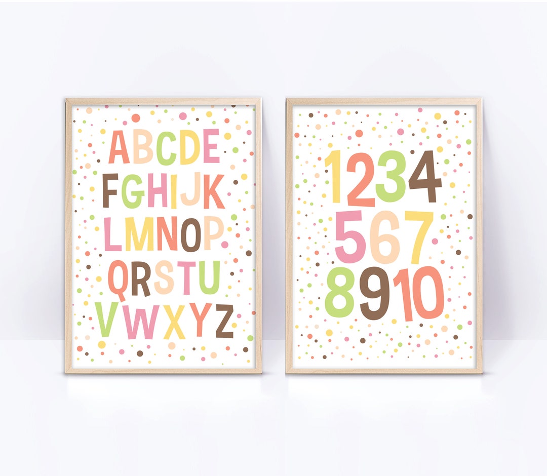 Printable Wall Art, Playroom Posters, Set of Two, Alphabet Print ...