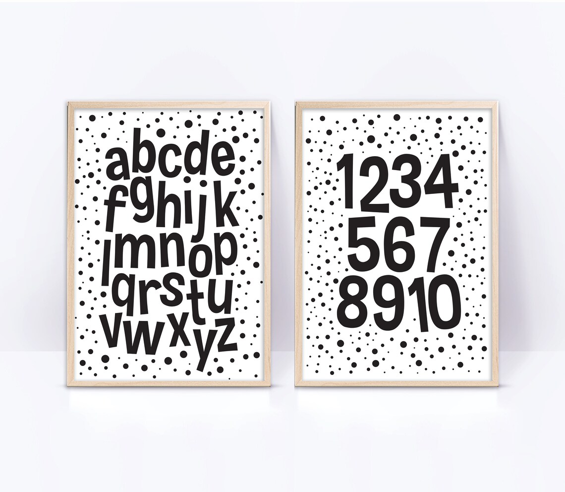 Alphabet Letters Printable Poster Black and White Printable - Etsy