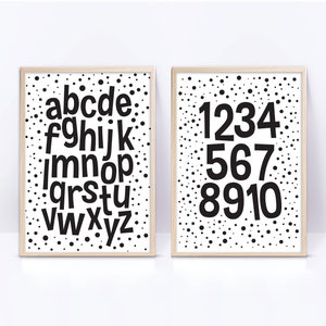 Alphabet Letters Printable Poster, Black and White Printable Wall Art ...