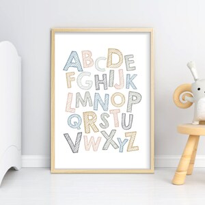 Alphabet Set, Printable Wall Art, Set of 3 Prints, Homeschool Learning ...