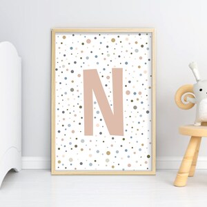 Printable Wall Art Letter N, Digital File Initial Letter N, Pink Print ...