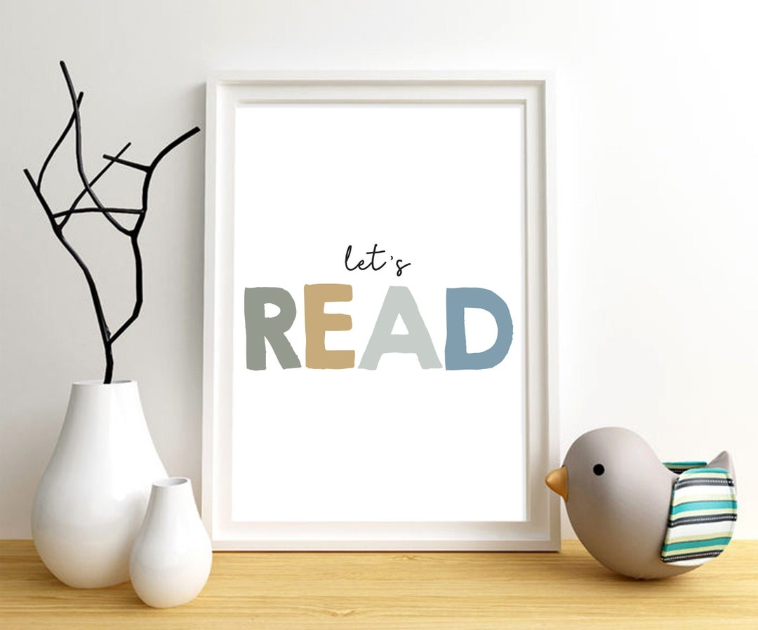 Let's Read Printable Playroom Wall Art, Kids Room Decor, Children Room ...