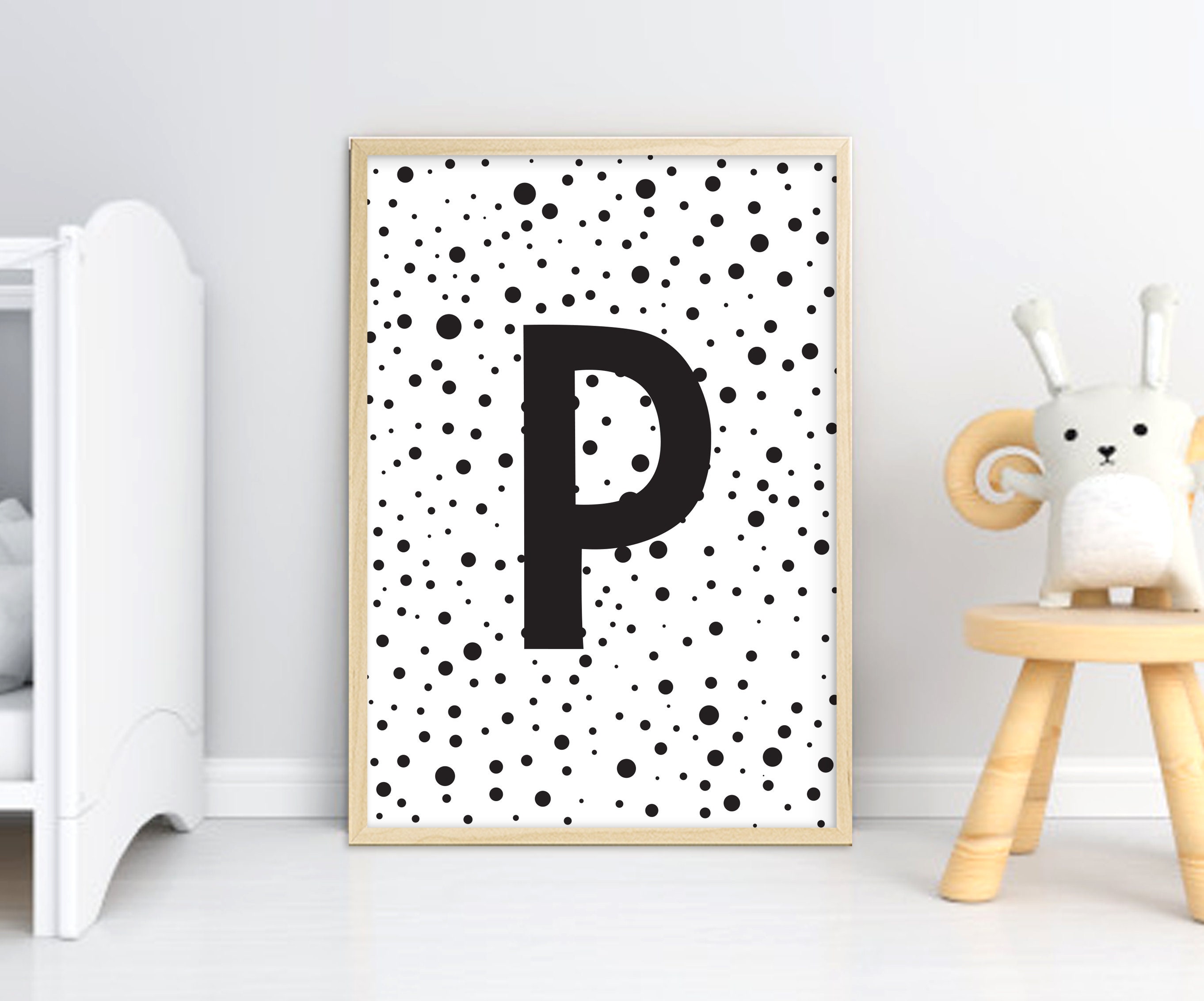 Letter P printable Baby name initial letter Monogram sign | Etsy