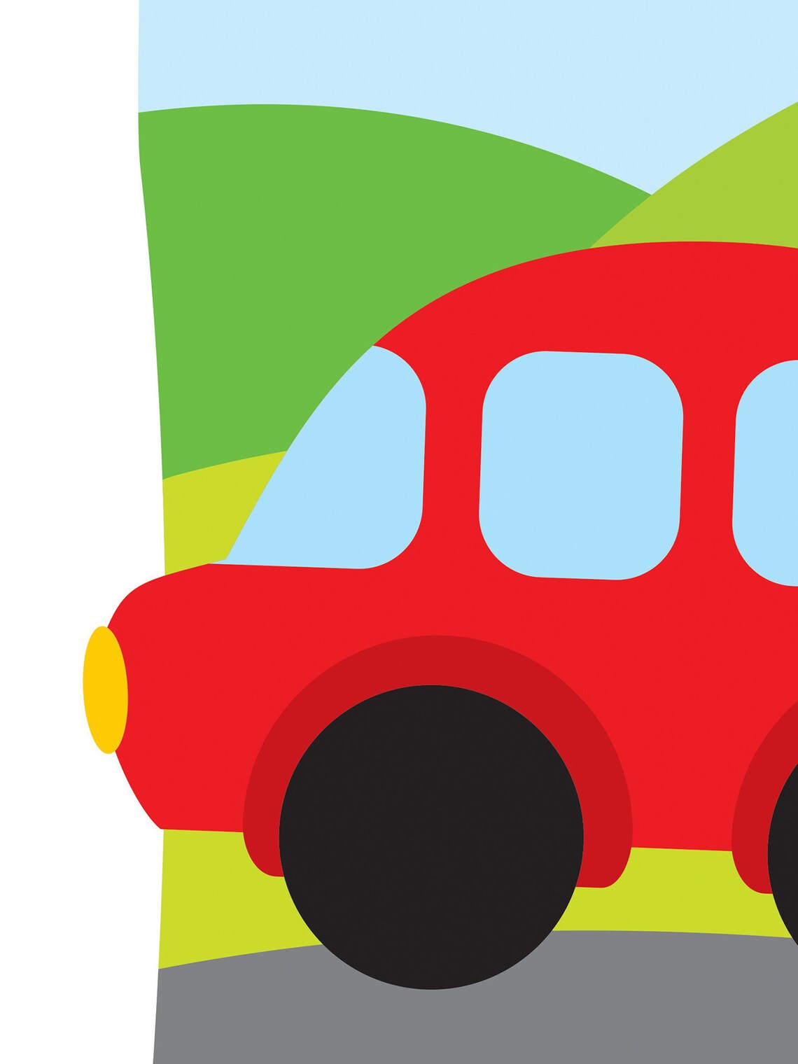 Red Car Art Kids Room, Car Nursery Decor, Nursery Wall Art, Digital ...