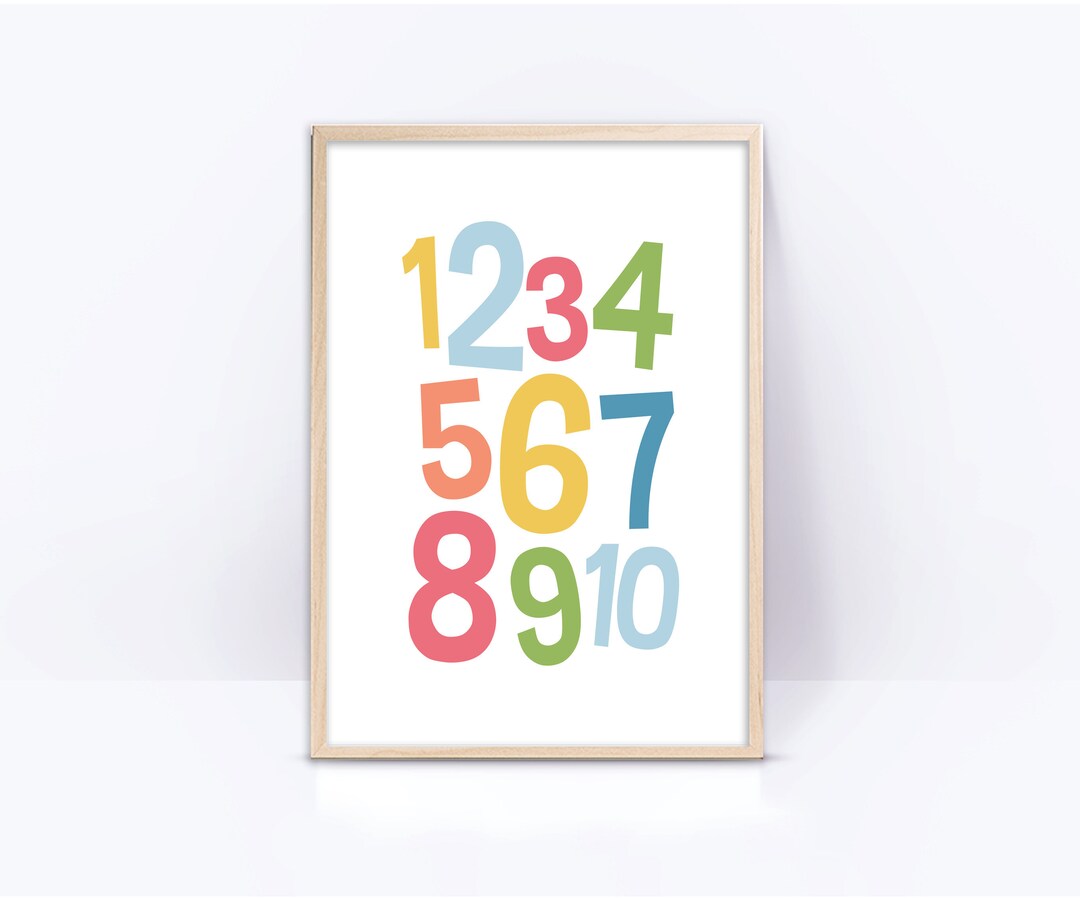 Educational Playroom Printable Wall Art, Learning Numbers 1-10, Poster ...