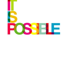 It is Possible Digital Art Print, Inspirational Printable, Colorful ...
