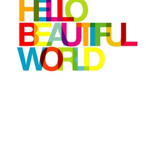 Hello Beautiful World Printable Wall Art, Playroom Typography Poster ...
