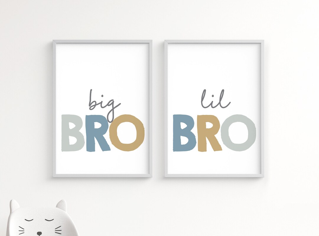 Big Bro, Lil Bro, Brothers Playroom Signs, Kids Room Printable Wall Art ...