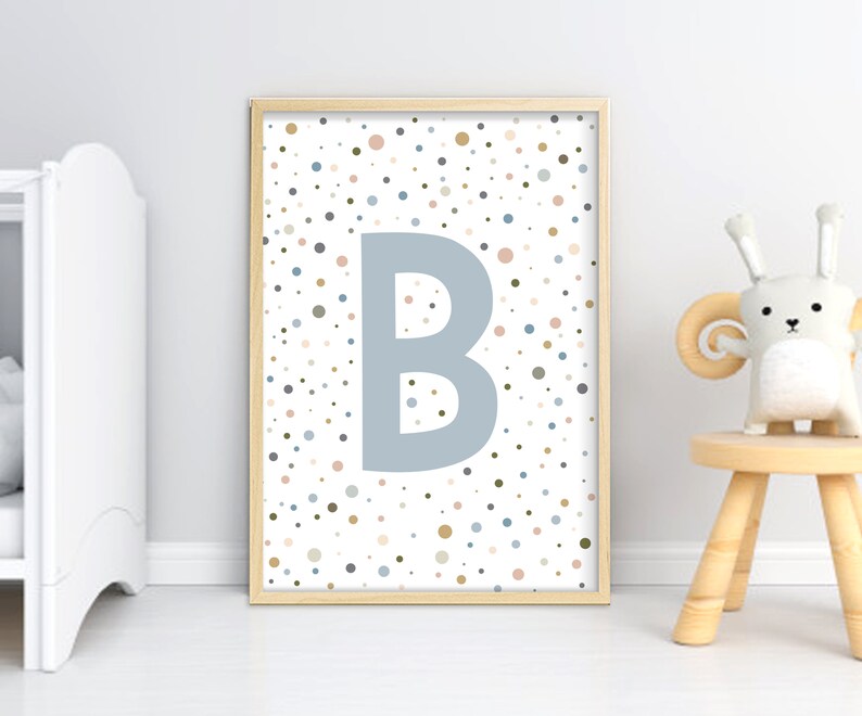 LETTER B Printable Wall Art, Name Initial B Nursery Print, First Letter ...