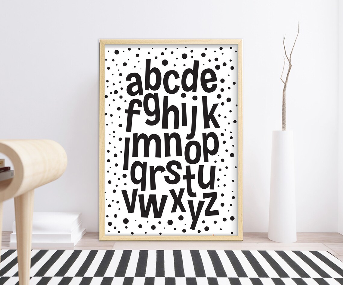 Alphabet Letters Printable Poster Black and White Printable - Etsy