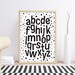 Alphabet Letters Printable Poster, Black and White Printable Wall Art ...