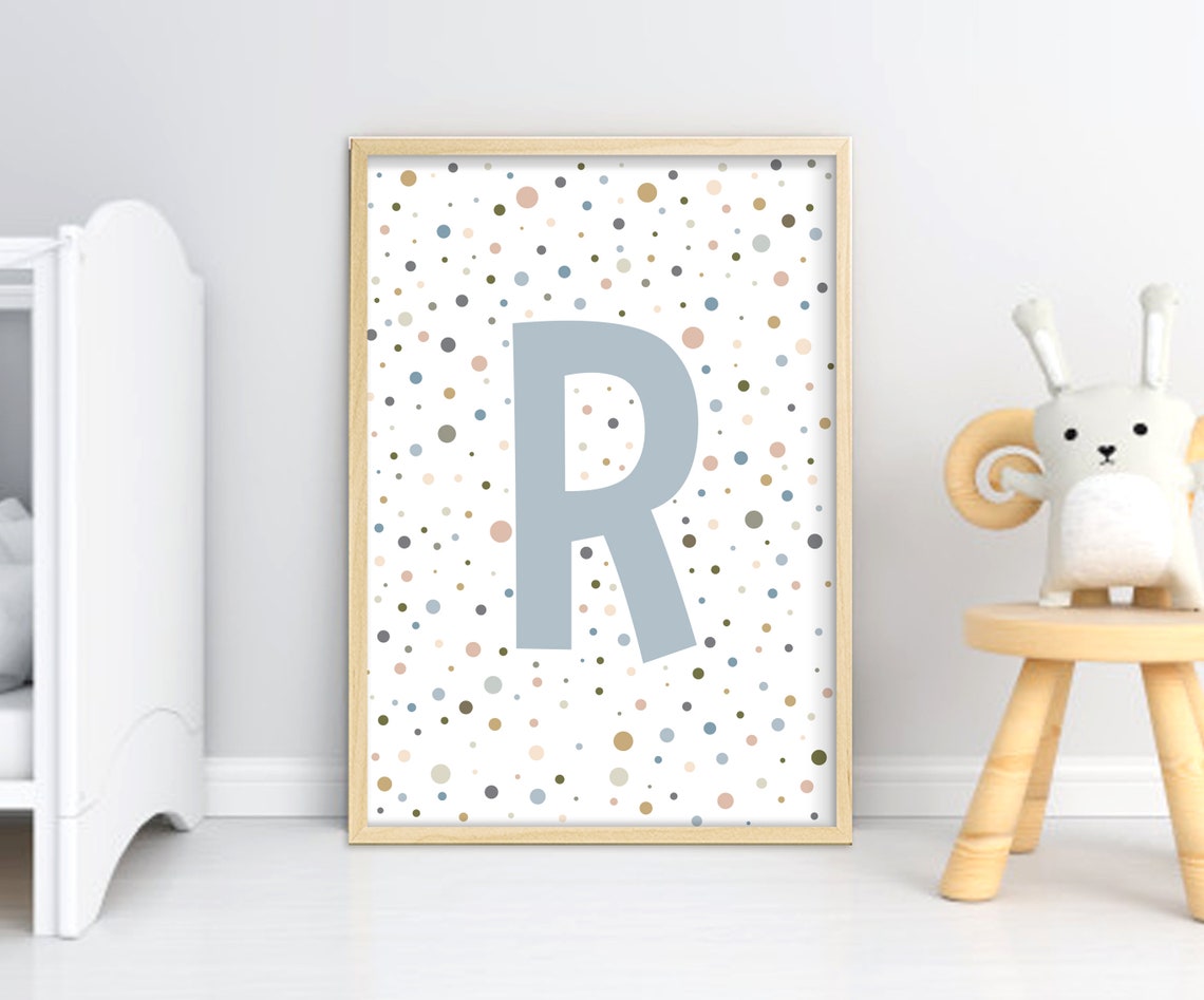 LETTER R Initial Letter Printable Wall Art R Nursery | Etsy